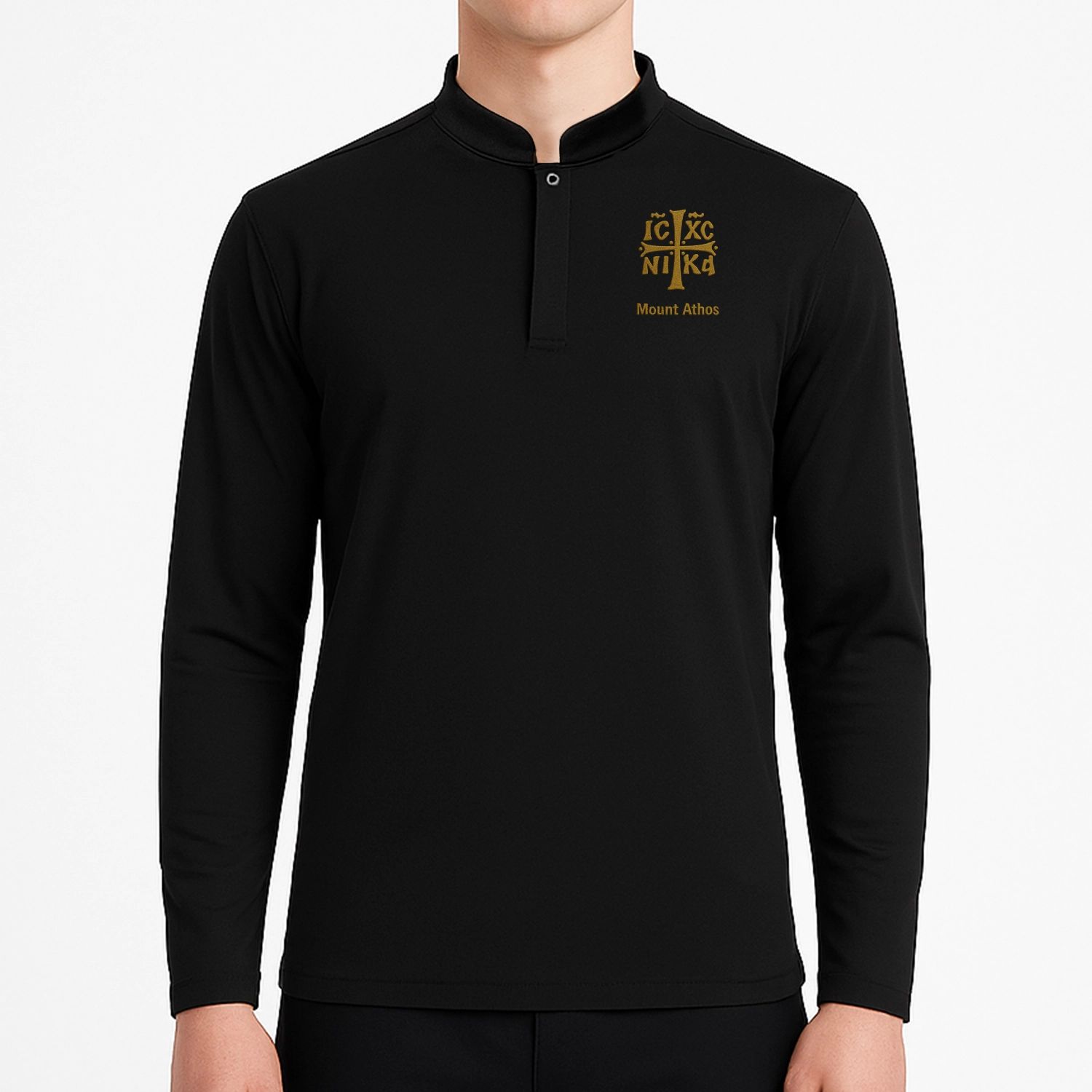 Monastic Long-Sleeve T-shirt Polo Mount Athos Handcrafted